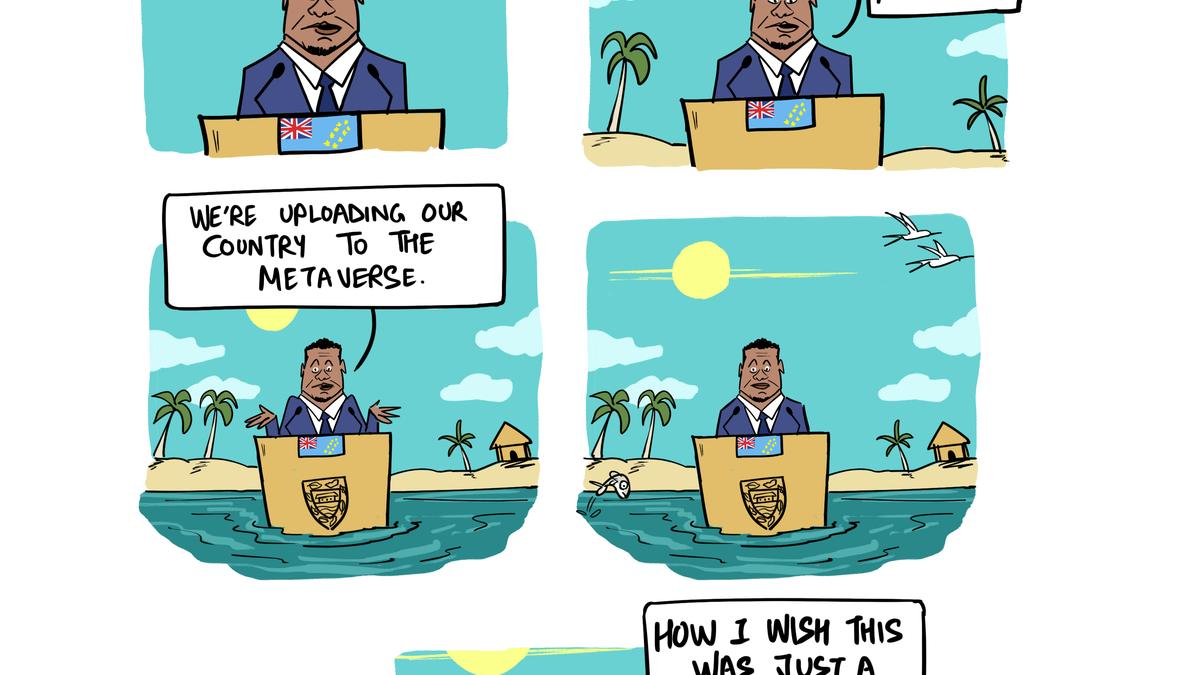 Green Humour by Rohan Chakravarty on Tuvalu moving to metaverse to combat climate change - The Hindu